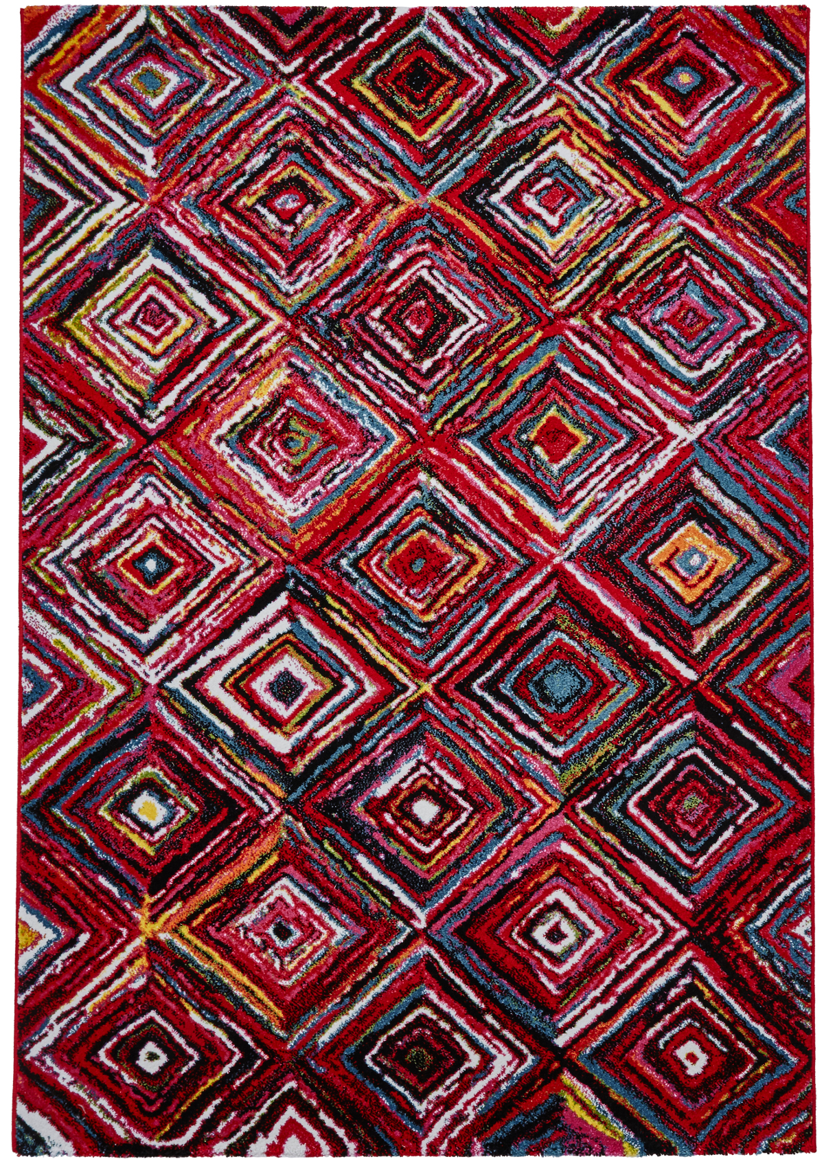 Vibrant Modern Sunrise Rug Bright Multi Coloured Floor Mat Home Centre ...