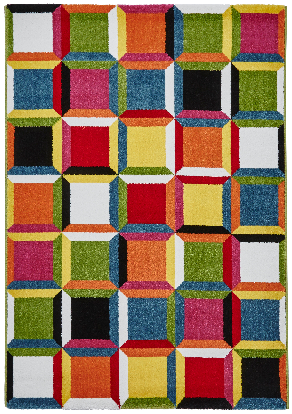 Vibrant Modern Sunrise Rug Bright Multi Coloured Floor Mat Home Centre ...