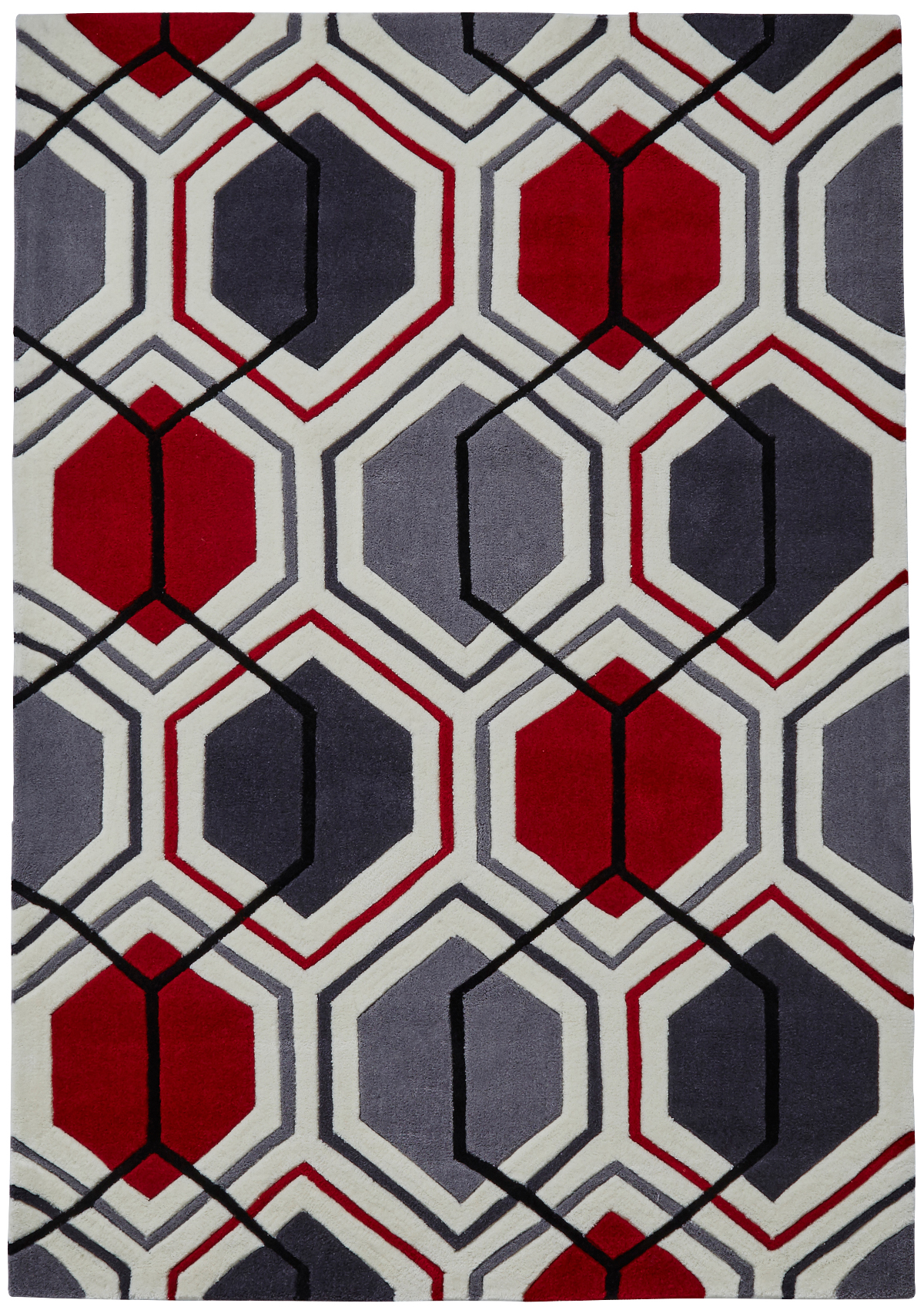 Modern Geometric Design Rug Hexagon 100% Acrylic Hand Tufted Large Mat ...