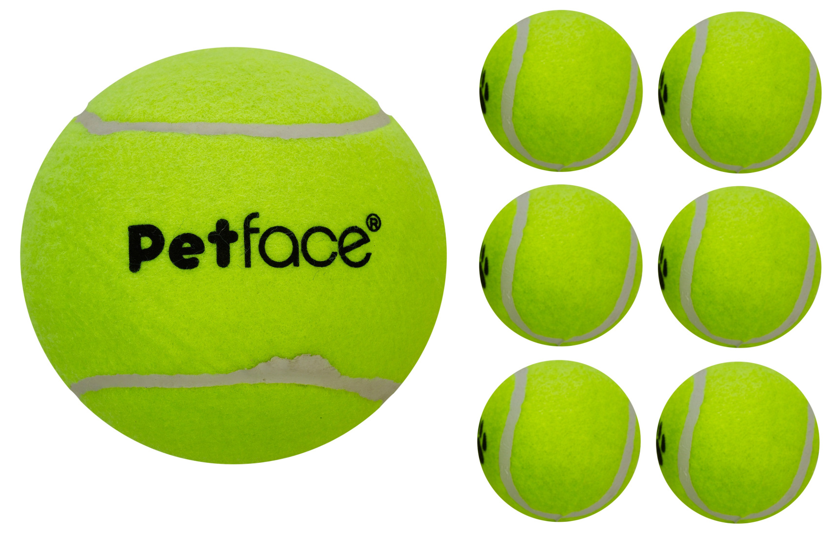 Petface Mega 15cm Tennis Ball & 6 Standard Balls (Yellow) – Classic ...