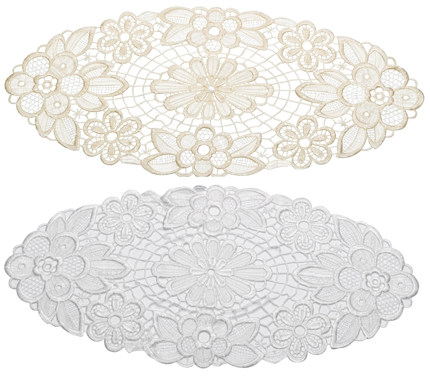 Pack of 6 Floral Lace Oval Doilies Traditional Doyleys Vintage Home ...