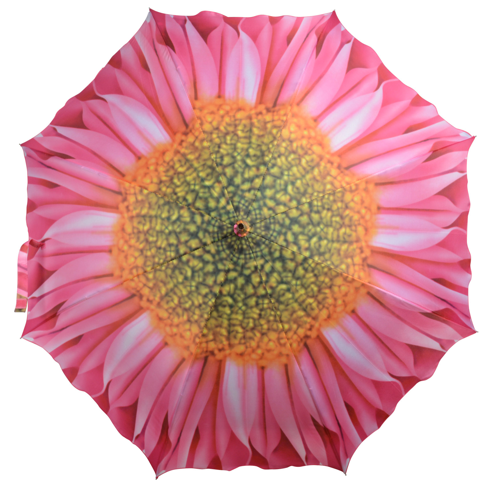 Floral Umbrella Nylon Daisy Sunflower Pink Gerbera Flower Brolly ...