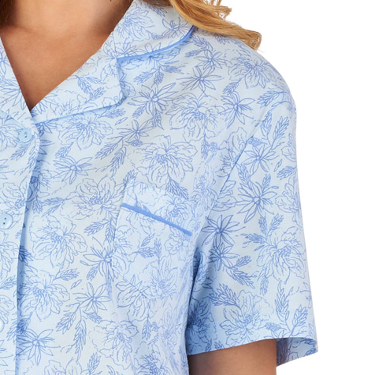 Ladies Slenderella Floral Meadow Pyjamas Button Up Top PJ Bottoms ...