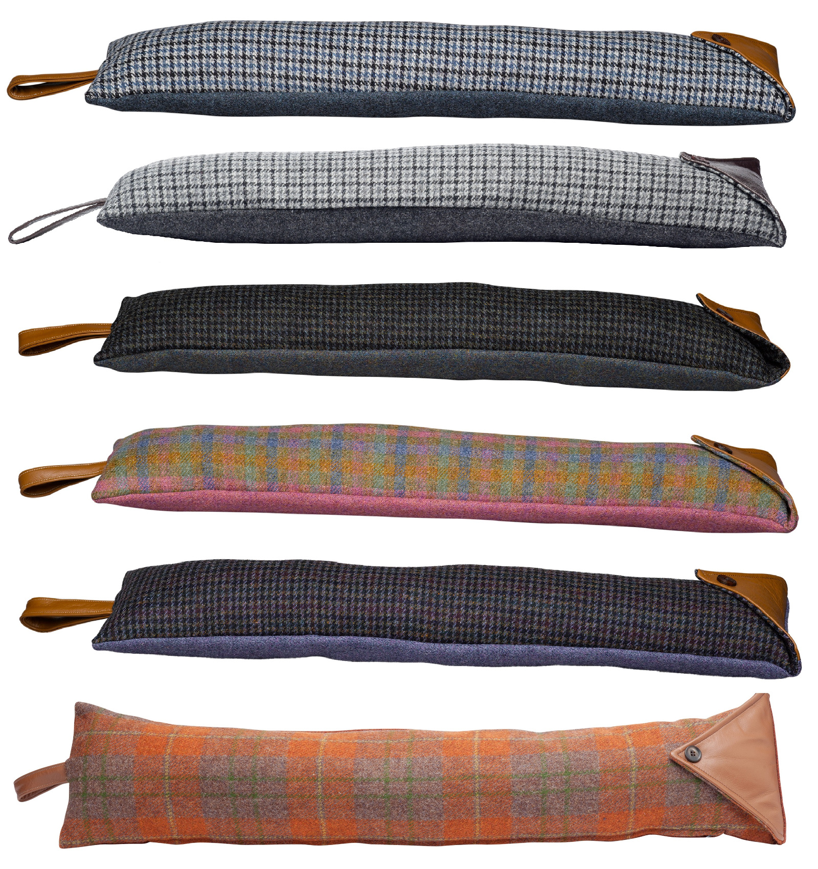 Harris Tweed Draught Excluder 100% Wool Double Sided Door Window Draft ...