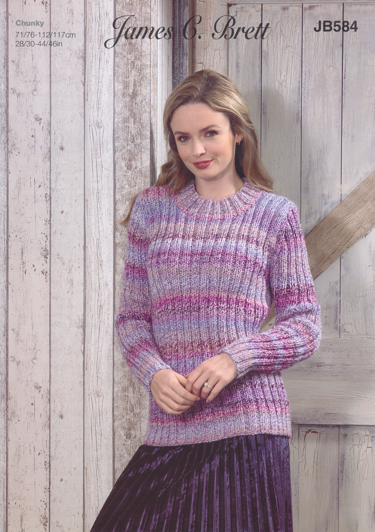 James Brett Chunky Knitting Pattern - Ladies Sweater (JB584) – Mill Outlets
