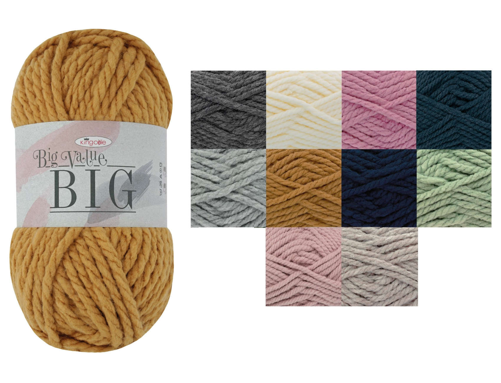 Big Value BIG Yarn King Cole 250g Ball Mega Chunky Wool Soft Acrylic ...