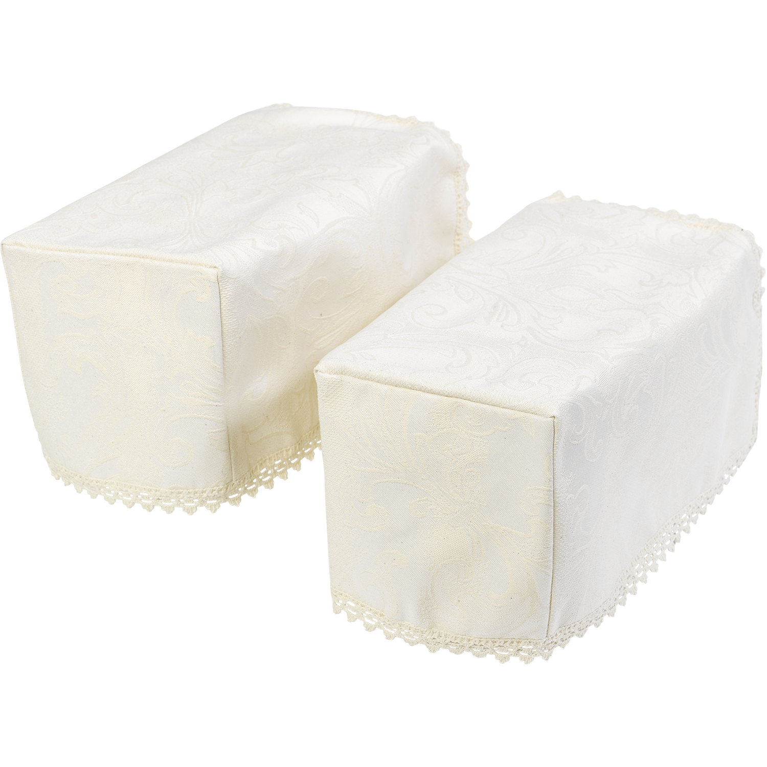 Jacquard Damask Arm Caps & Standard or XL Chair Back Set (Cream ...