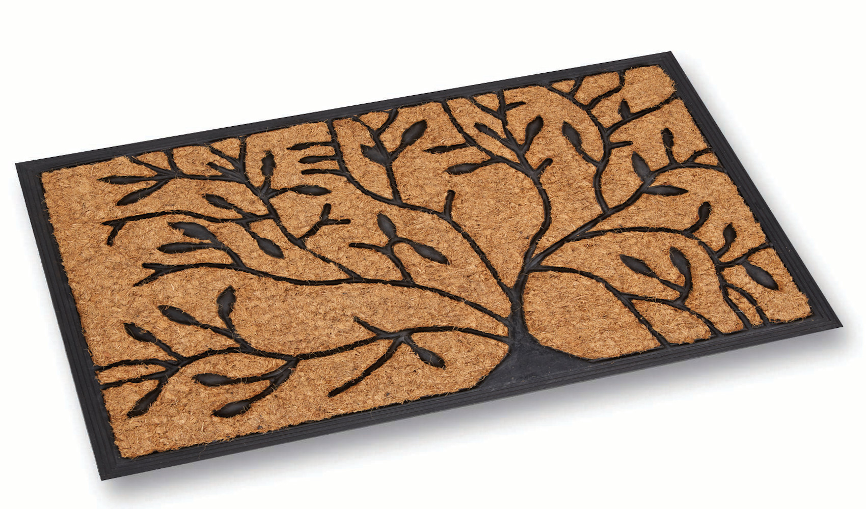 Fitzroy Hand Woven Coir & Rubber Tree of Life Mat (75cm x 45cm) – Mill ...