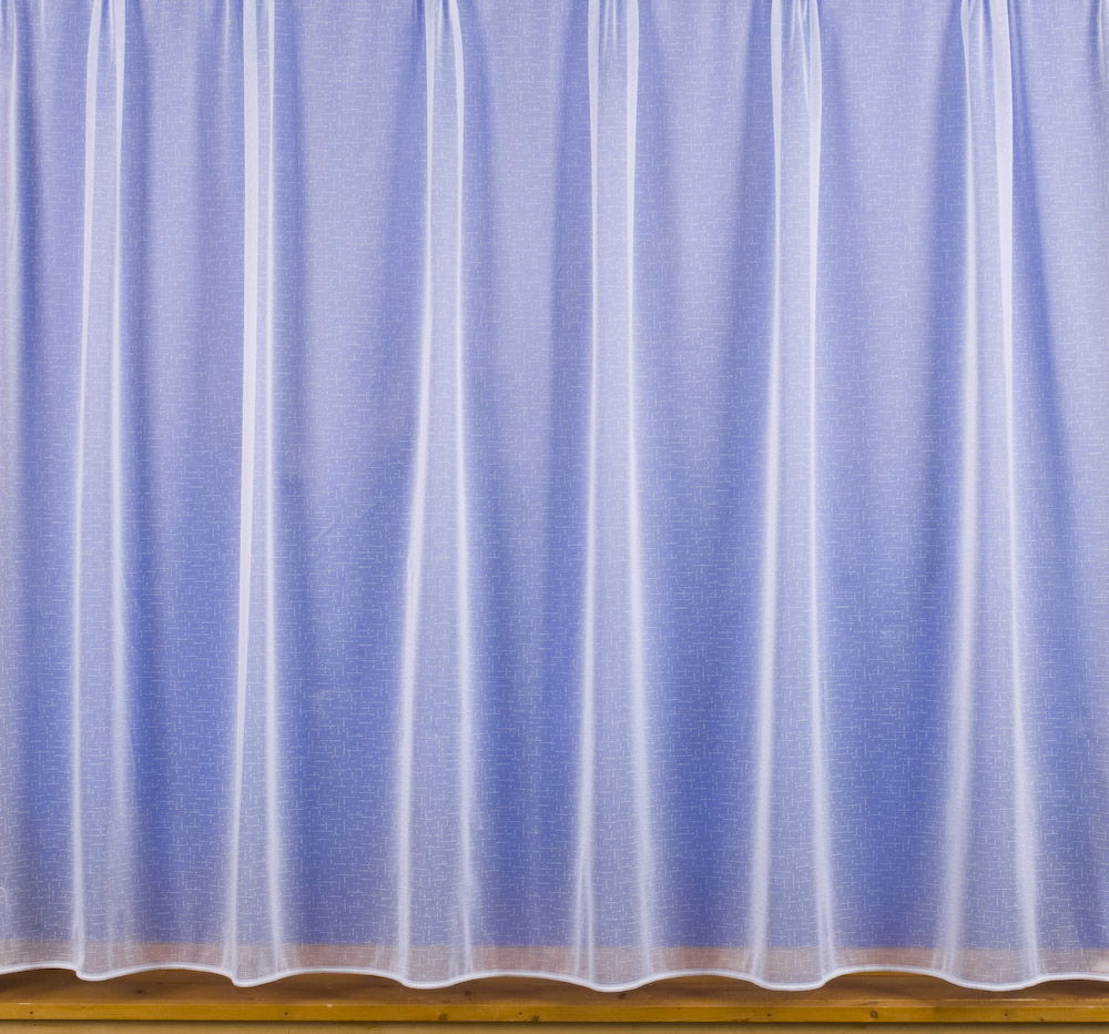 White Net Curtain 36" - 90" Drop Lead Weighted Semi Plain Speckled Cut ...