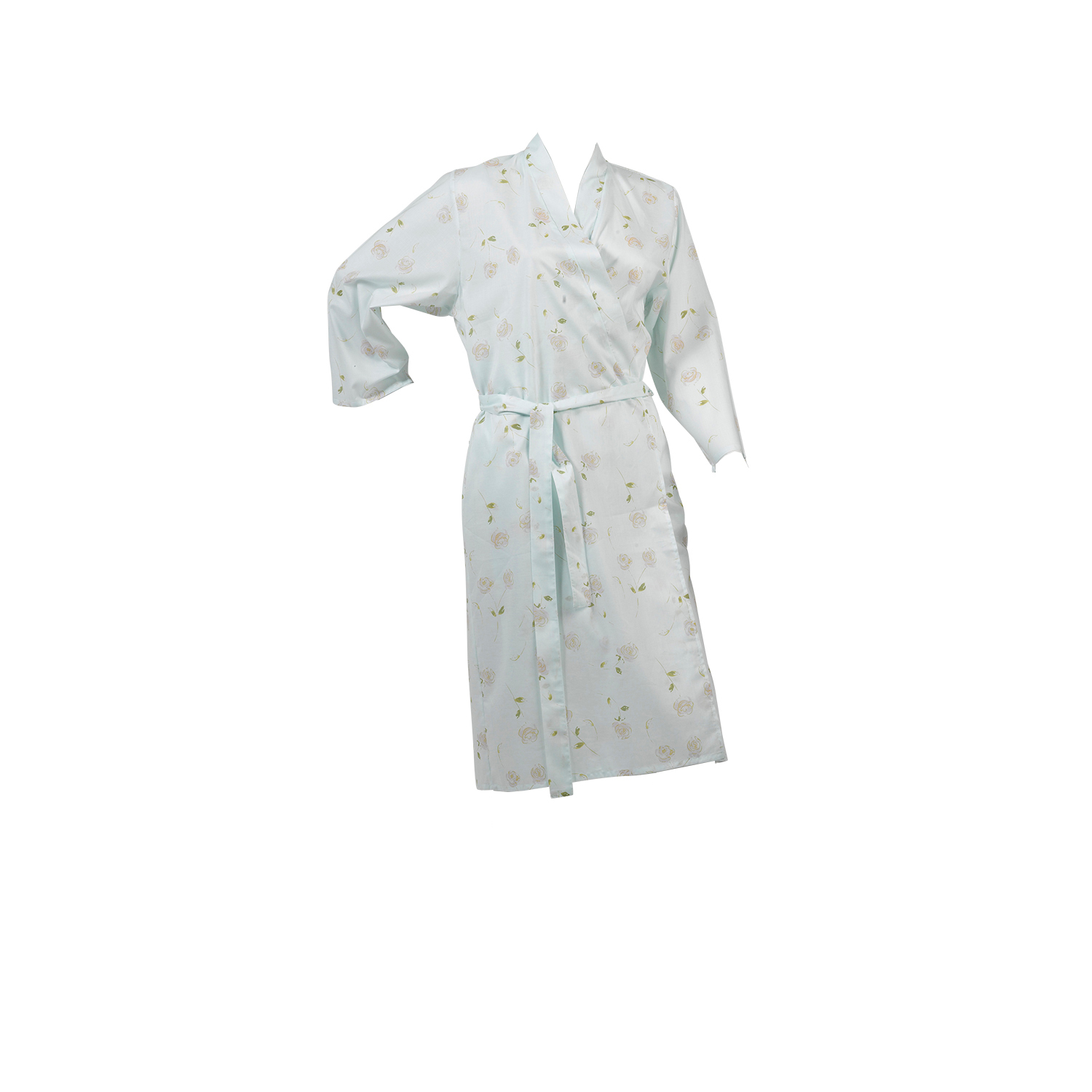 Ladies 100% Cotton Floral Bath Robe Womens Slenderella Wrap Around ...