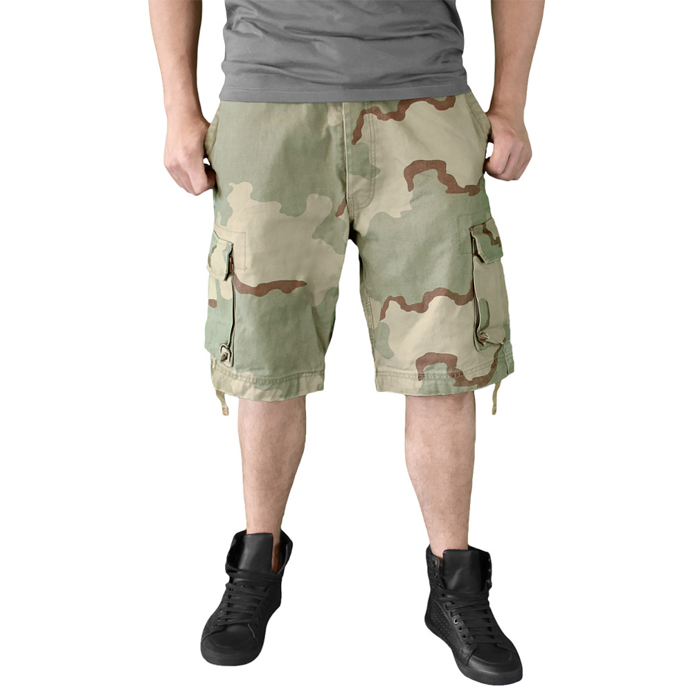 Surplus Army Combat Cargo Mens Vintage Shorts Washed Cotton 3 Colour