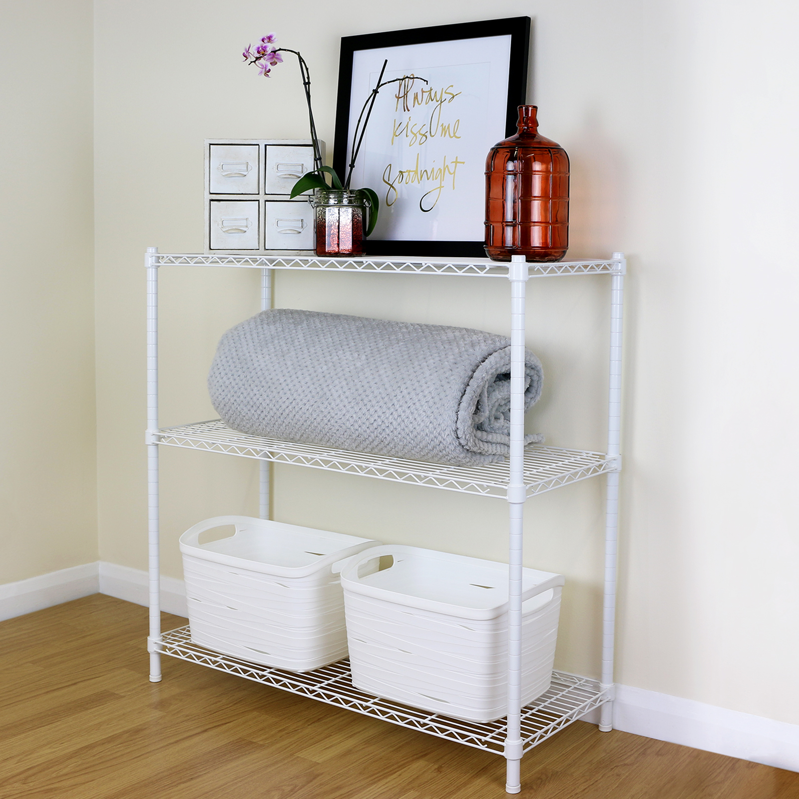 Tall White Metal Shelving Unit at Christopher Cummings blog