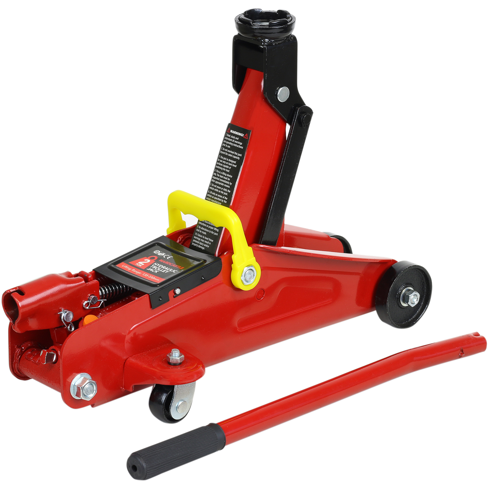 HARDCASTLE RED 2 TONNE TROLLEY JACK HEAVY DUTY TON/2000KG HYDRAULIC ...
