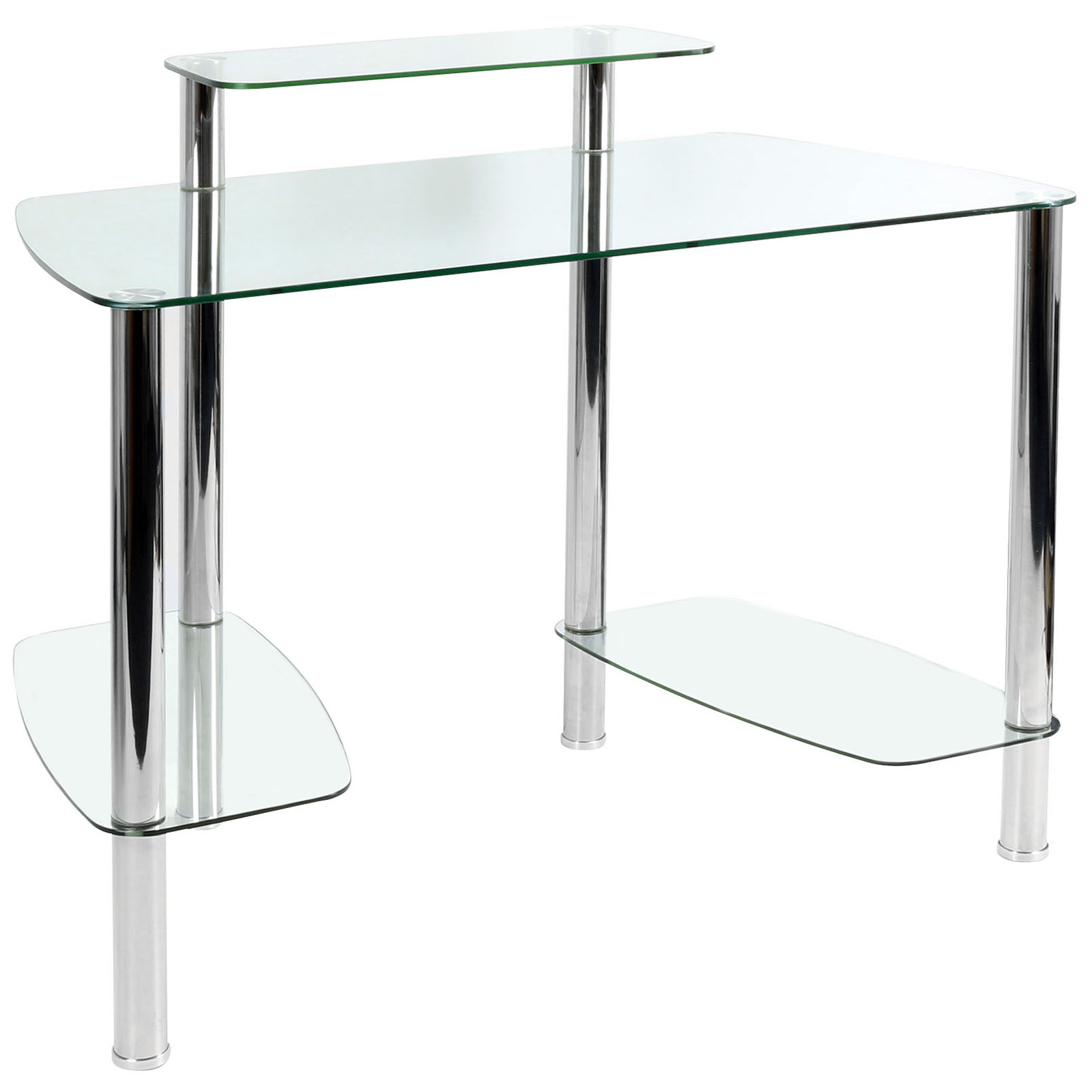 Hartleys Clear Glass Computer/PC Desk Table Work Station Study Office ...