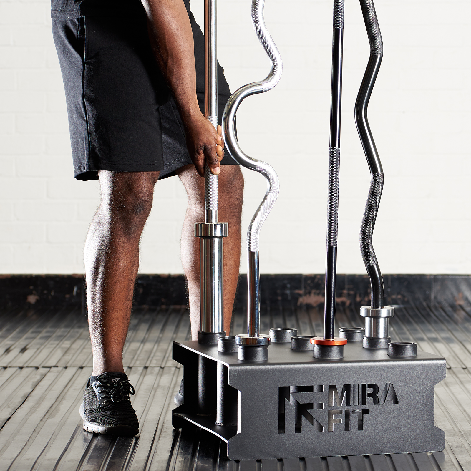 Mirafit 2" Olympic Barbell/EZ 9x Weight Bar Holder Gym Floor Stand ...