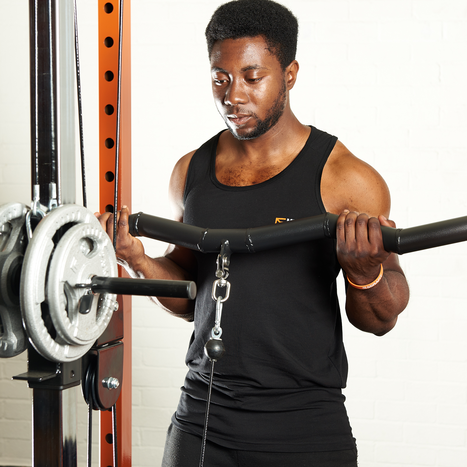 Mirafit Thick Multi Grip Lat Pulldown Bar Cable Attachment Gym Machine ...