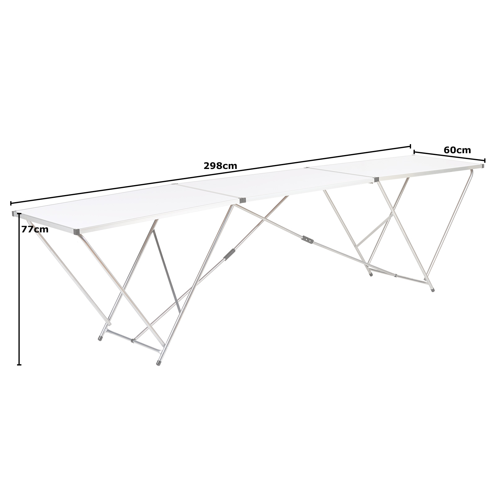 LARGE 3M LONG 3 SECTION FOLDING WALL PAPER PASTING TABLE NEW THREE ...