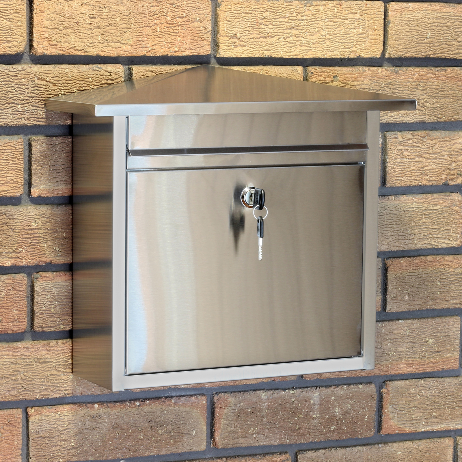 Stainless Steel Lockable Mailbox Postbox Outdoor Home Mail Post Letter Stainless Steel Lockable Mailbox Postbox Outdoor Home Mail Post Letter