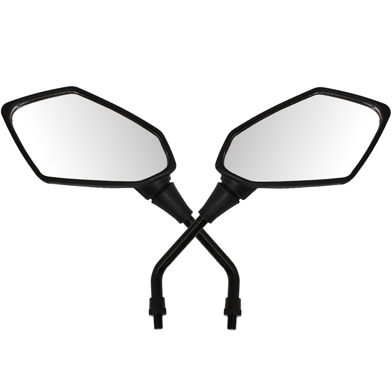 Ryde Black Angled Motorcycle Mirrors Universal 10mm Thread Bike