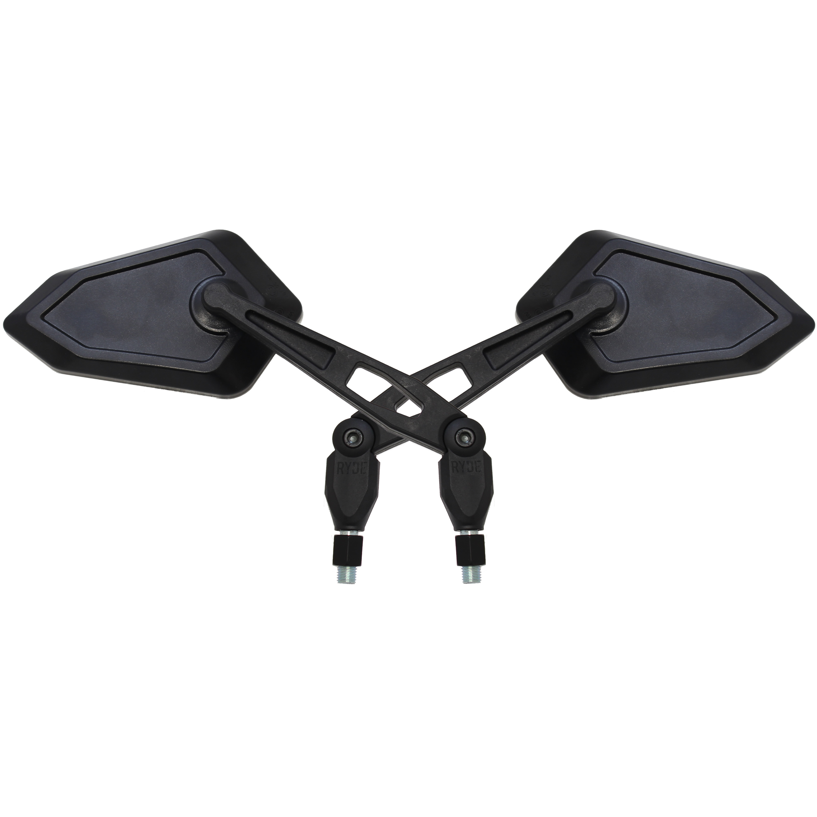 Ryde Abgewinkelt Schwarz 10mm Motorrad Spiegel Universal Motorrad