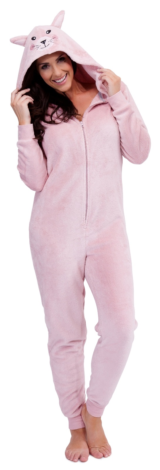 Womens Hooded PJ's All In One Onezee Jumpsuits Pyjamas Ladies Onezie ...