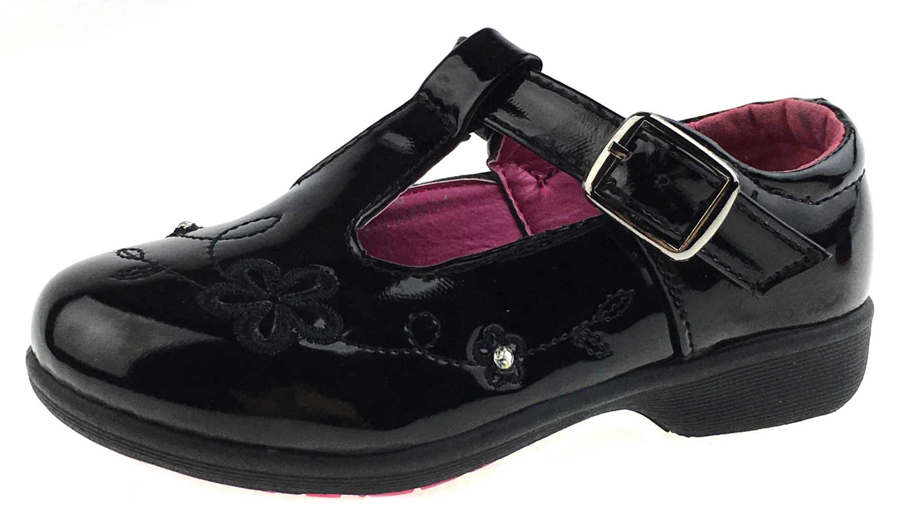 Girls Black School Shoes Faux Leather Mary Jane Strap Party Shoes Pumps ...