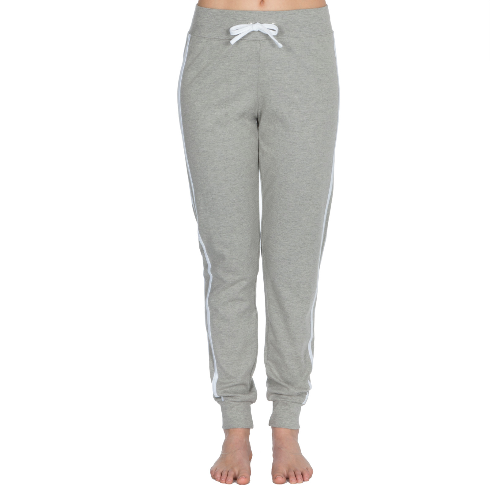 Womens Cotton Stripe Jogging Bottoms Ladies Gym Yoga Sweatpants Casual ...