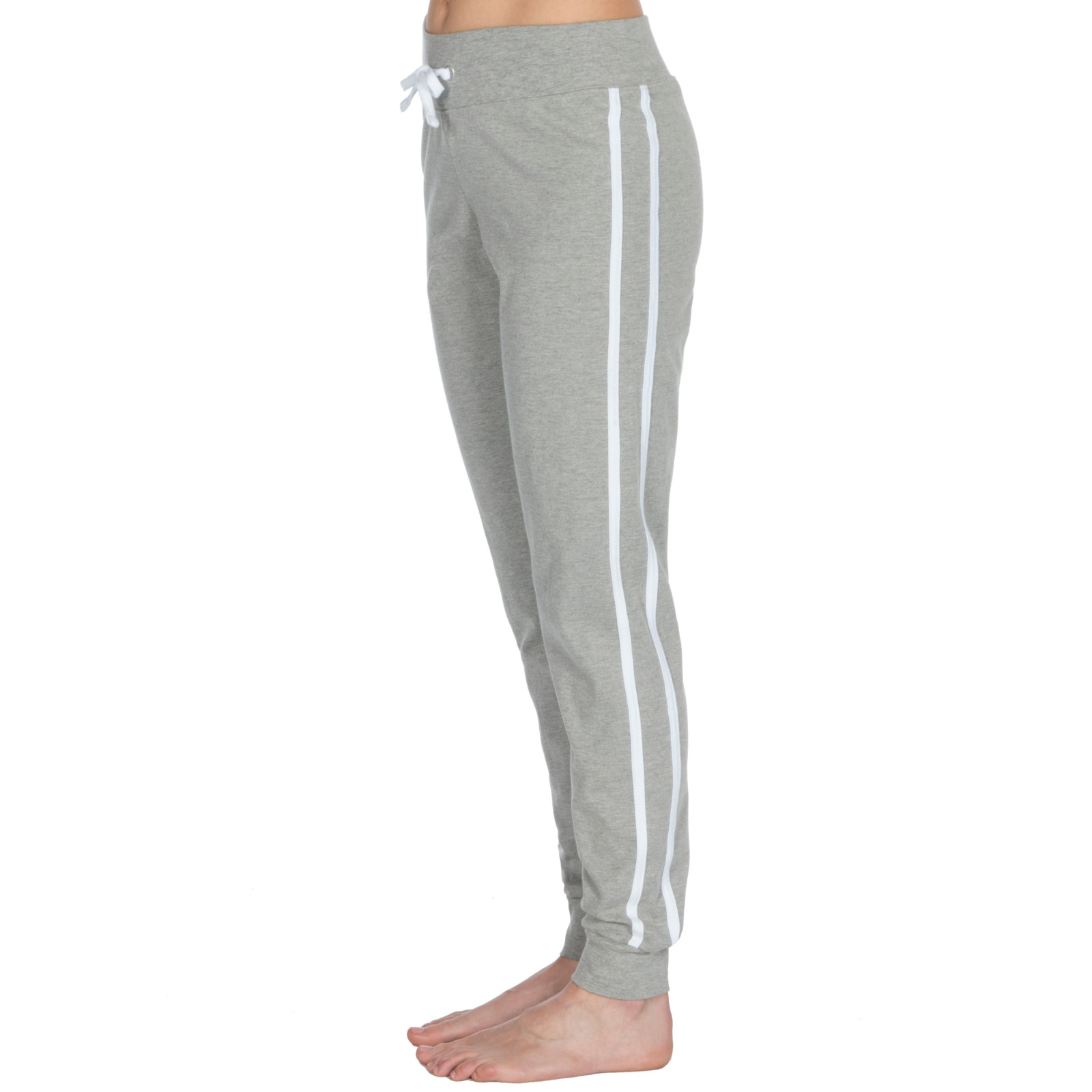 Womens Cotton Stripe Jogging Bottoms Ladies Gym Yoga Sweatpants Casual ...