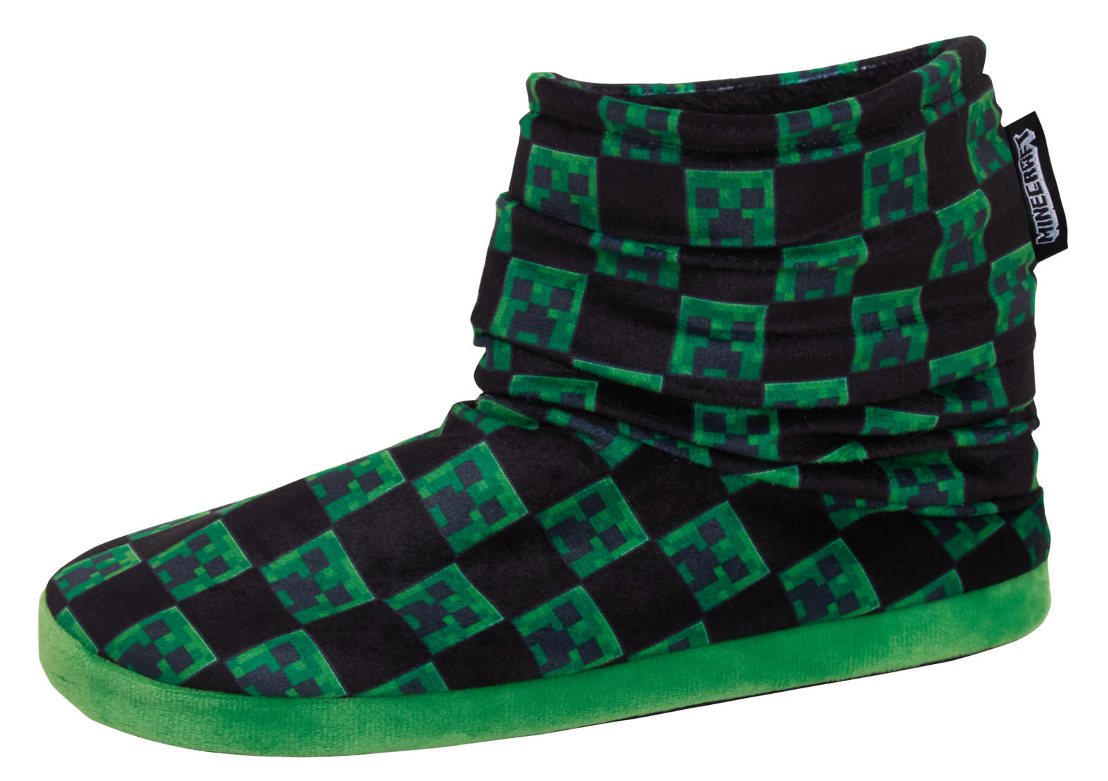 Boys Minecraft Slipper Boots Kids Creeper Gamer Warm Fleece Slippers ...