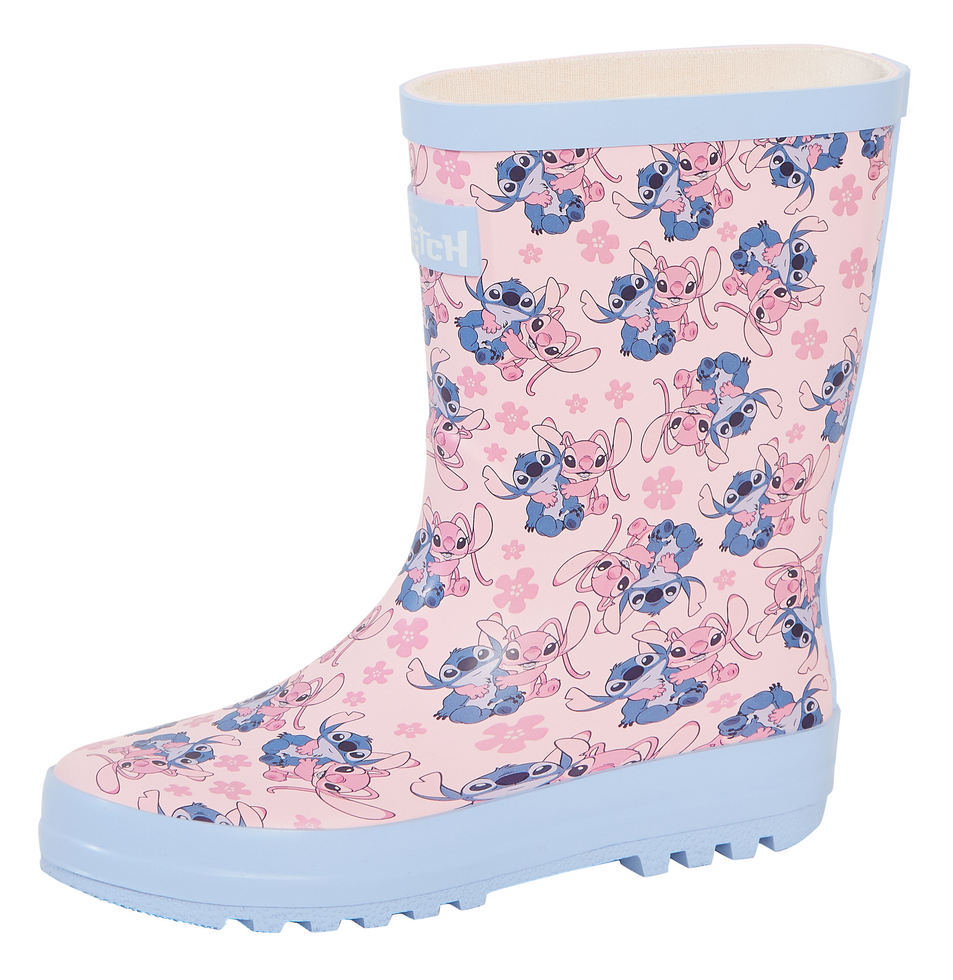 Girls Disney Stitch Wellies Rubber Wellington Boots Stitch & Angel sz 8 ...
