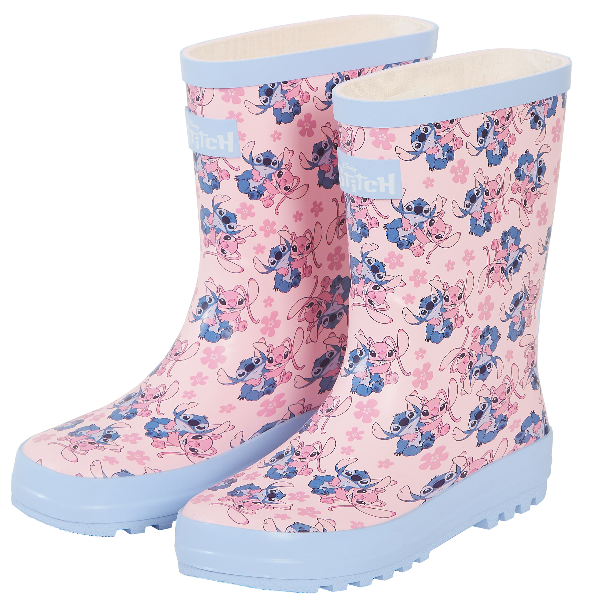 Girls Disney Stitch Wellies Rubber Wellington Boots Stitch & Angel sz 8 ...