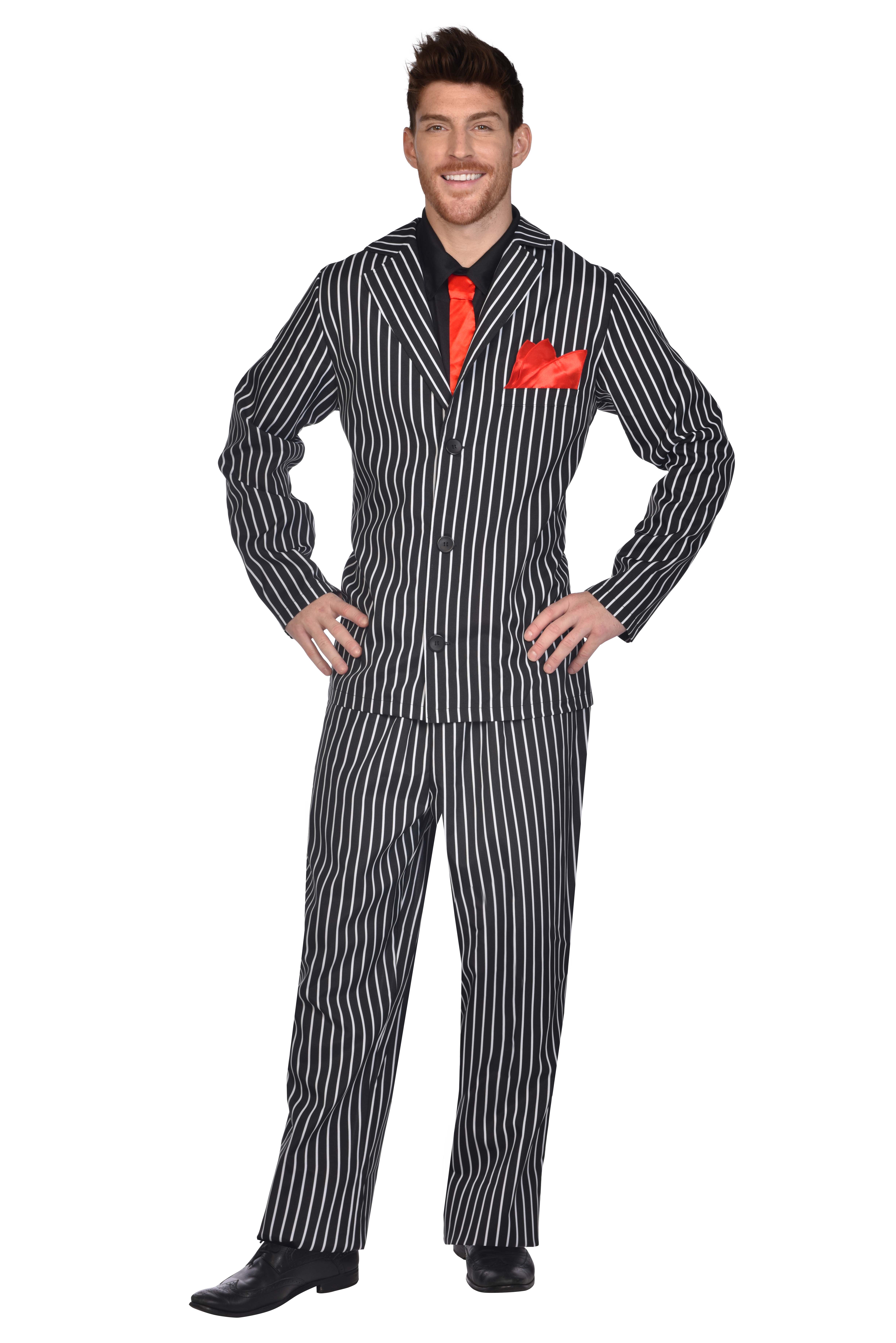 ADULT MENS GANGSTER Mafia Boss Pinstripe Pimp 1920s Fancy Dress Costume ADULT MENS GANGSTER Mafia Boss Pinstripe Pimp 1920s Fancy Dress Costume