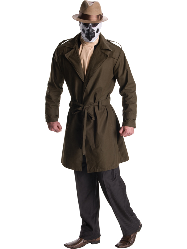 Adult Rorschach Deluxe Fancy Dress Costume Watchmen Superhero Detective ...