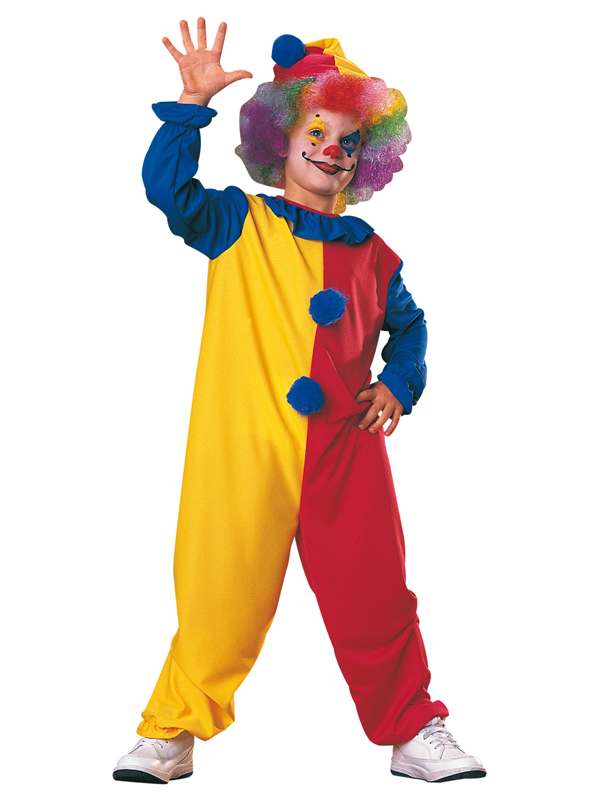Child Carnival Clown Party Fancy Dress Costume Circus Jester Kids Boys ...