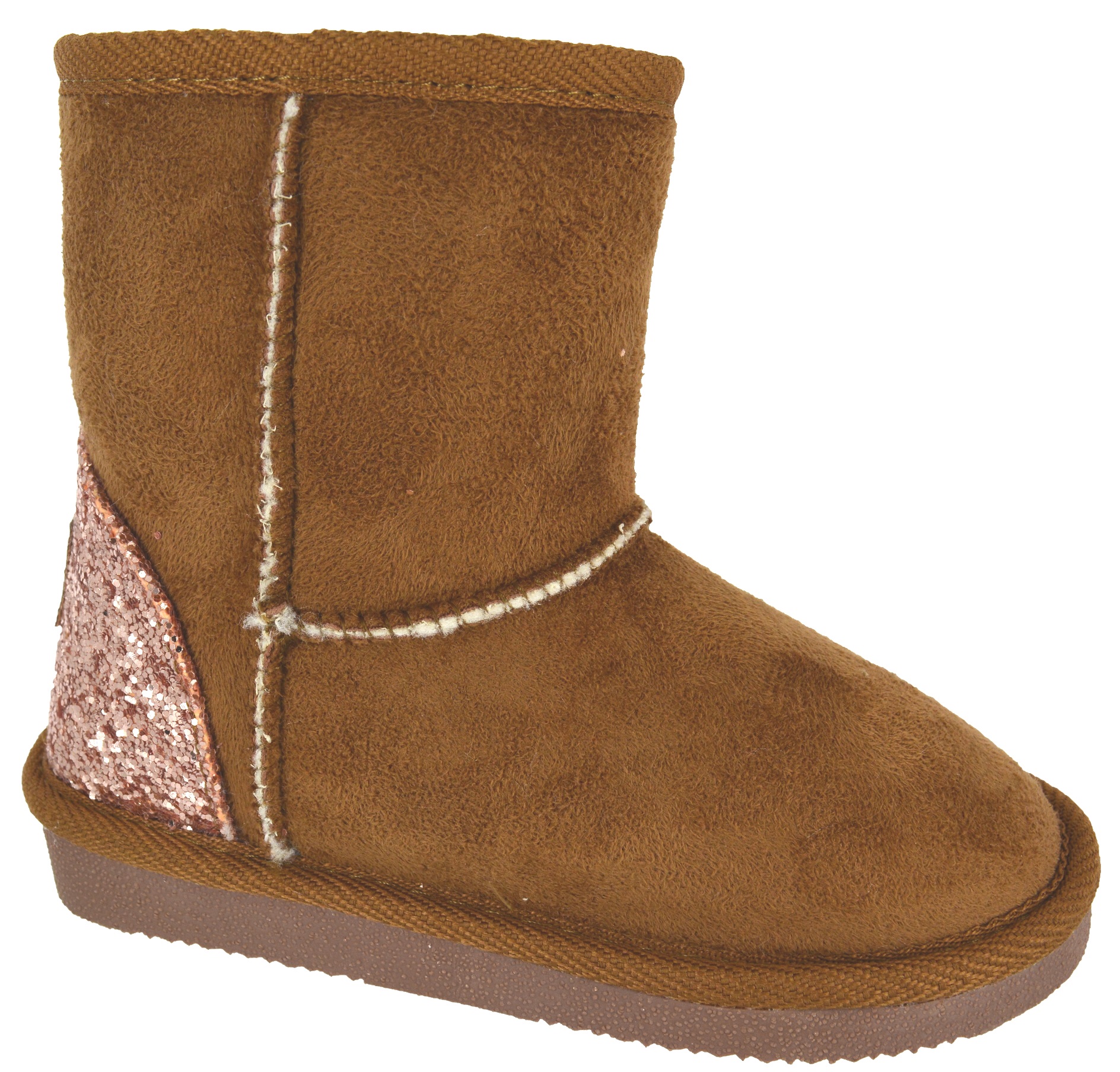 NEW KIDS GIRLS WARM FAUX FUR LINED SNUGG WINTER GLITTER INFANTS BOOTS ...