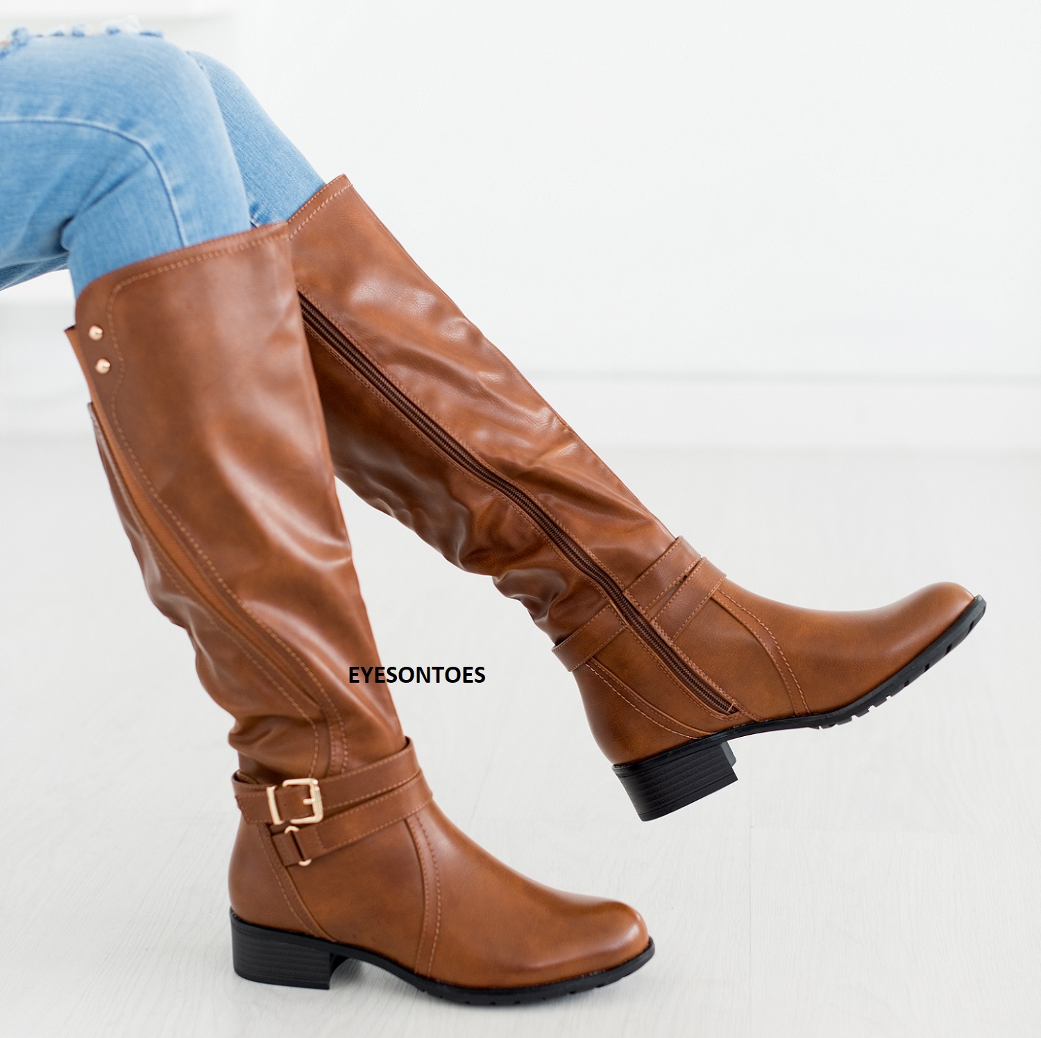 Casual Flat Heel Boots Women's Knee-High Stretch Boots – Elastic Riding ...