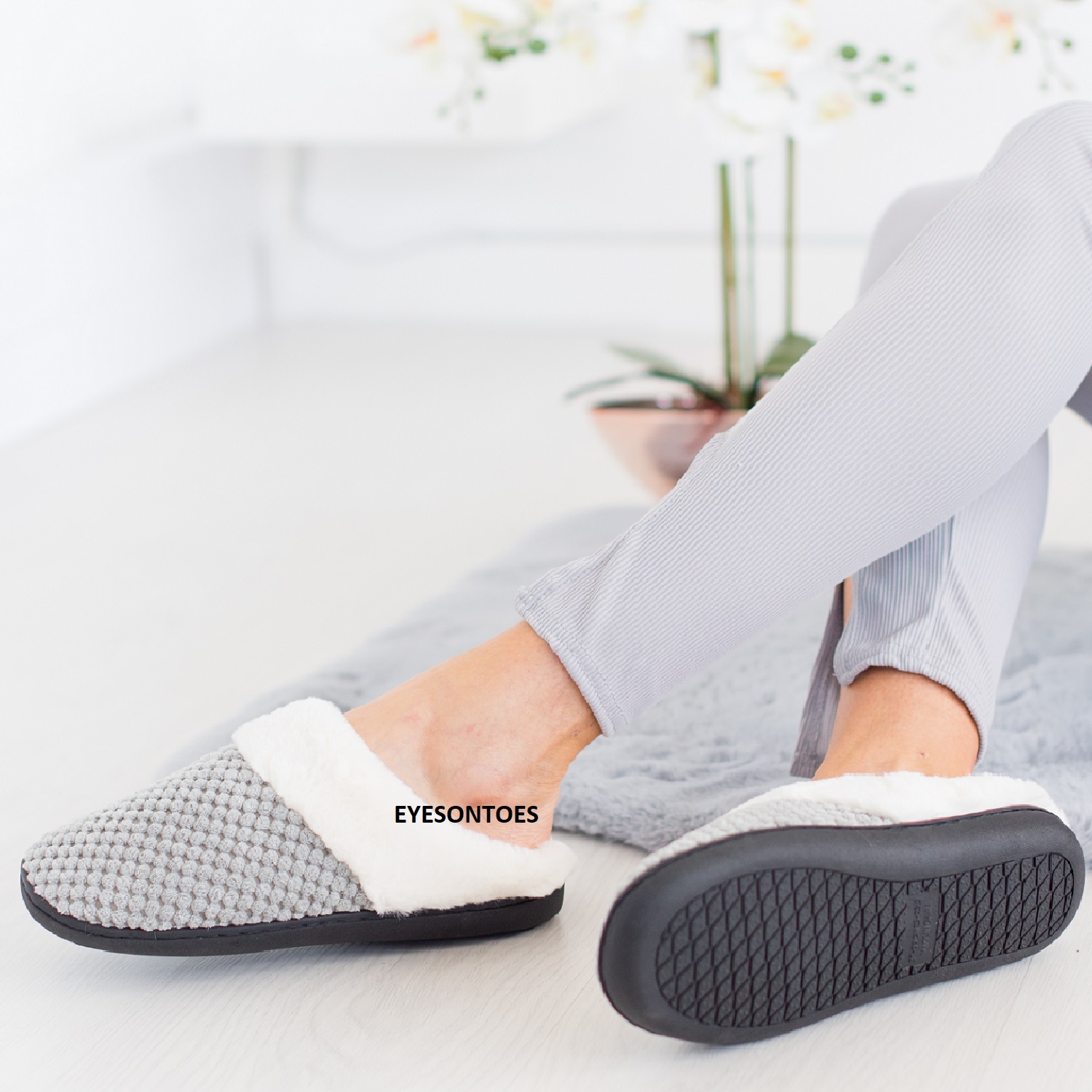 LADIES WOMENS WARM FAUX FUR LINED COMFY HARD SOLE OUTDOOR SLIPPERS ...