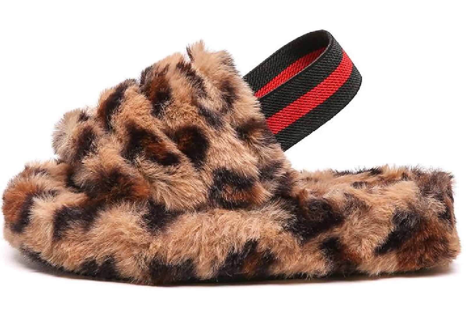 KIDS GIRLS CHILDRENS INFANTS FLUFFY SLIDERS FAUX FUR COMFY WINTER ...
