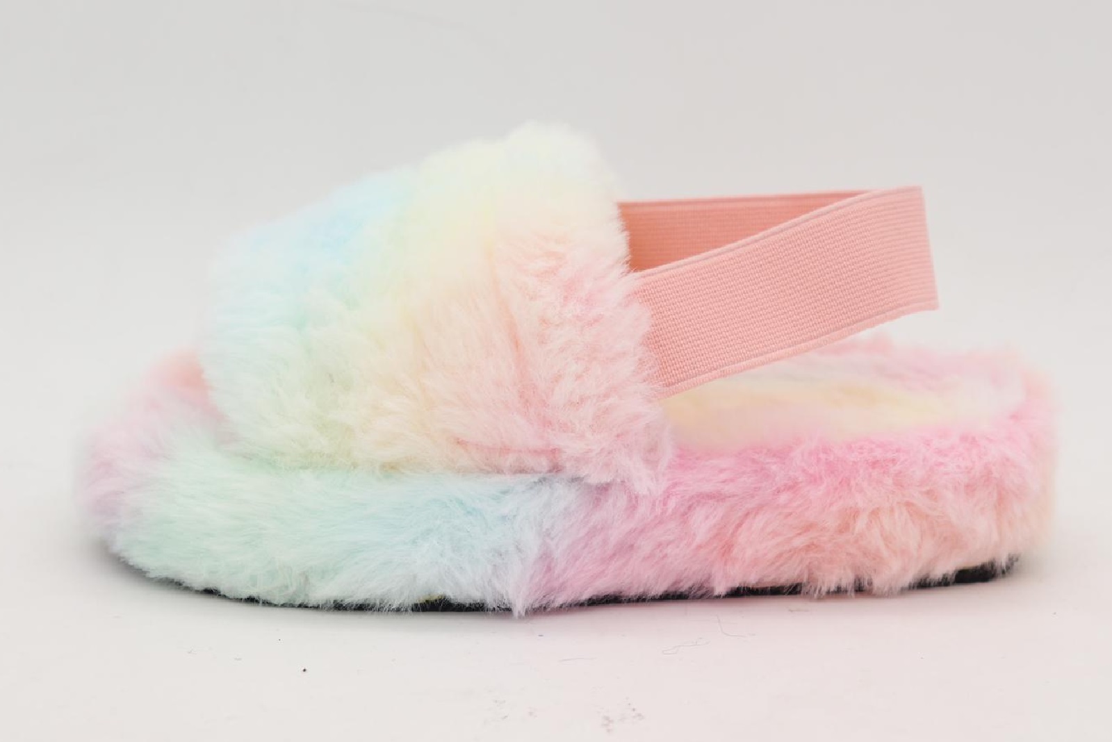 KIDS GIRLS CHILDRENS INFANTS FLUFFY SLIDERS FAUX FUR COMFY WINTER ...