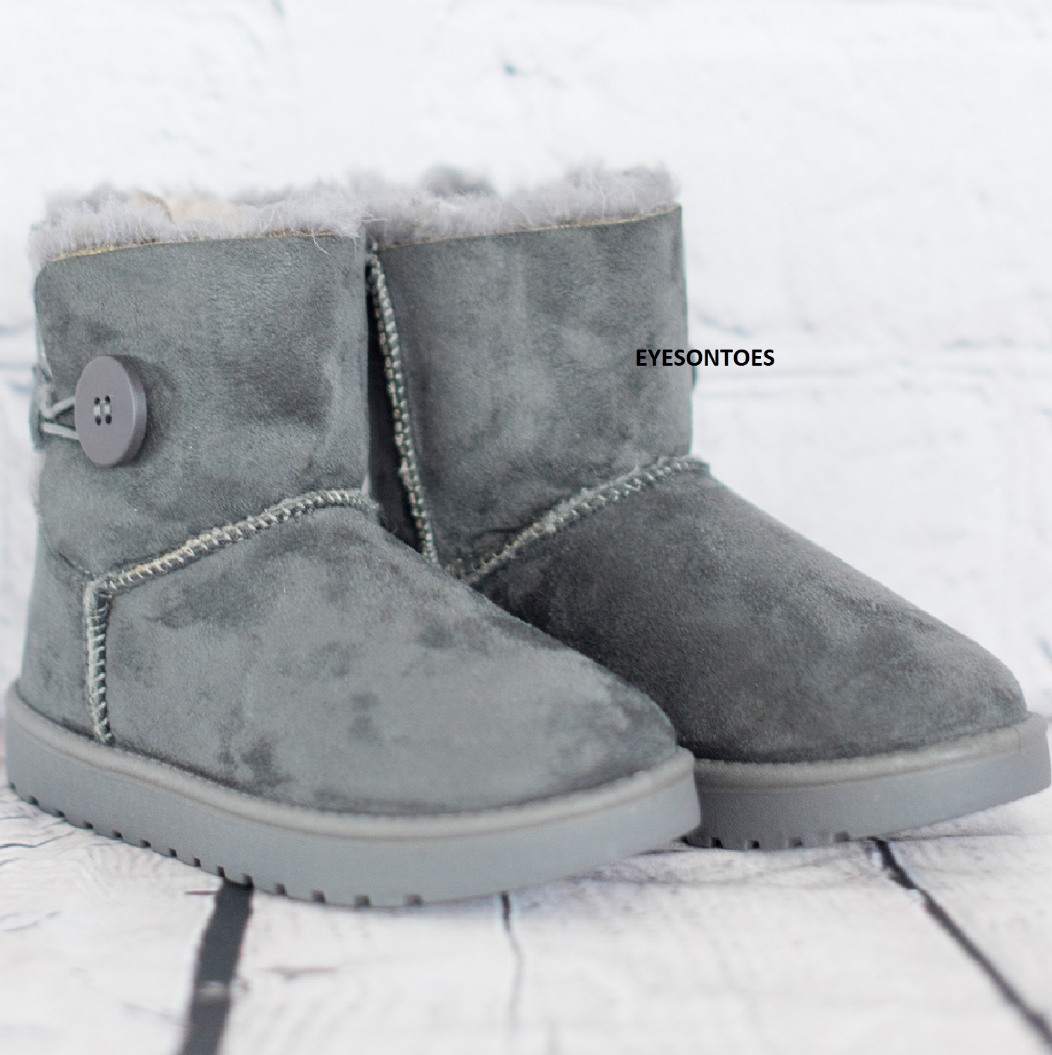 KIDS GIRLS CHILDREN WARM WINTER ANKLE FUR LINED GRIP SOLE SNUGG BOW ...