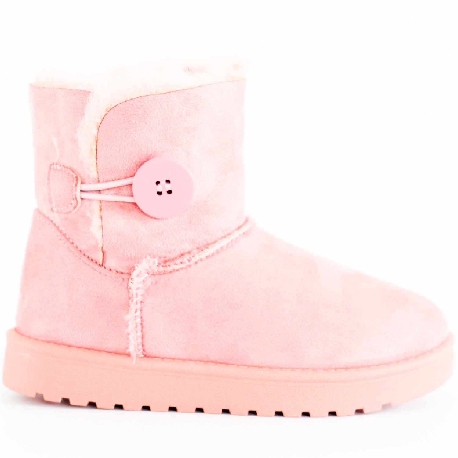 KIDS GIRLS CHILDREN WARM WINTER ANKLE FUR LINED GRIP SOLE SNUGG BOW ...