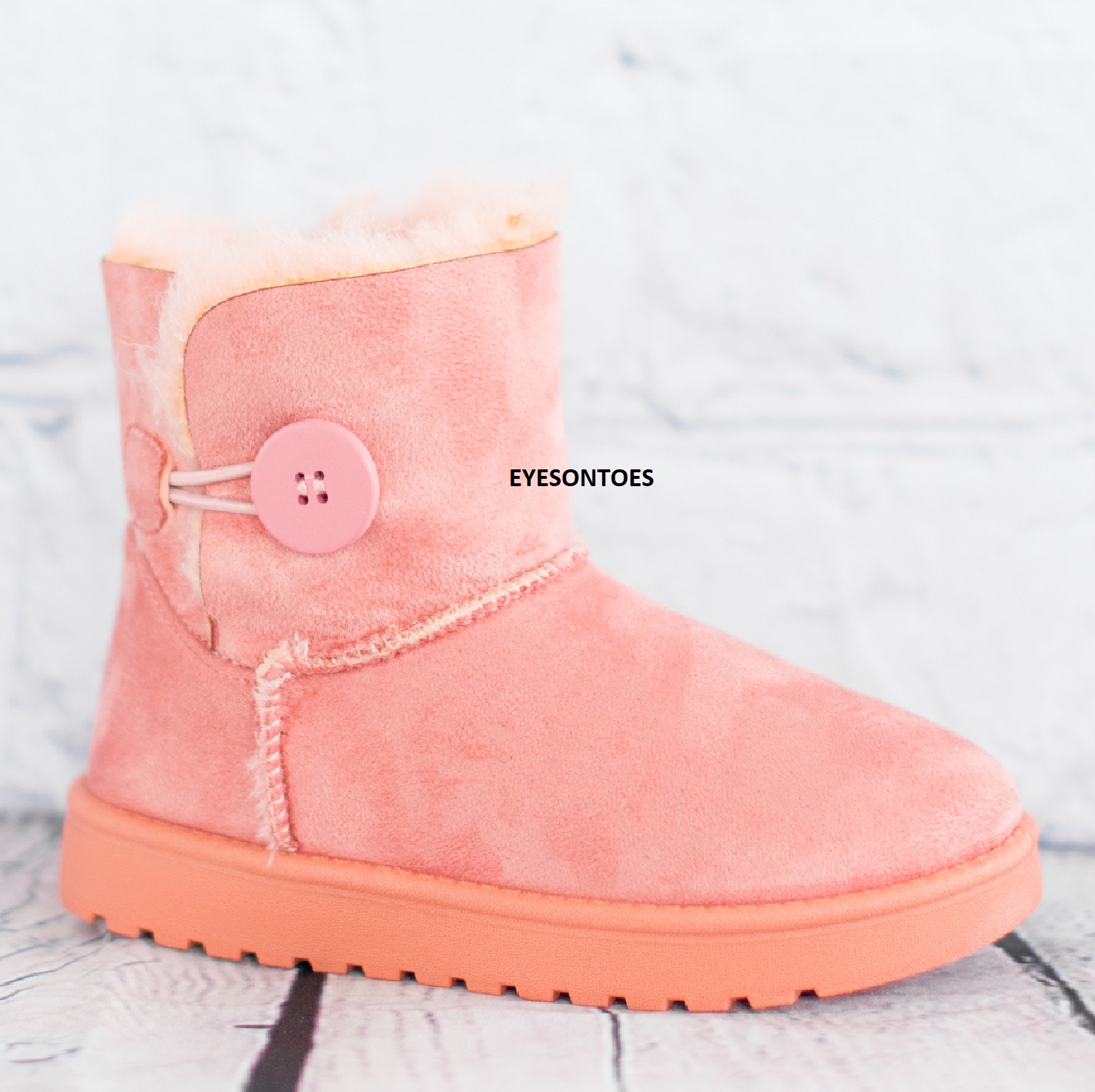 KIDS GIRLS CHILDREN WARM WINTER ANKLE FUR LINED GRIP SOLE SNUGG BOW ...