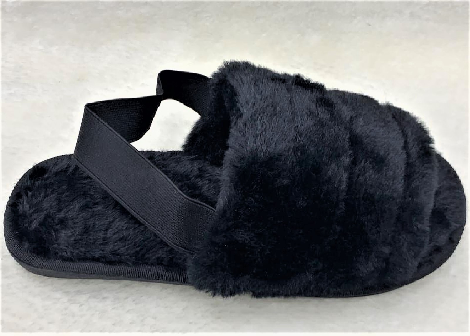 KIDS GIRLS CHILDRENS INFANTS FLUFFY SLIDERS FAUX FUR COMFY WINTER ...