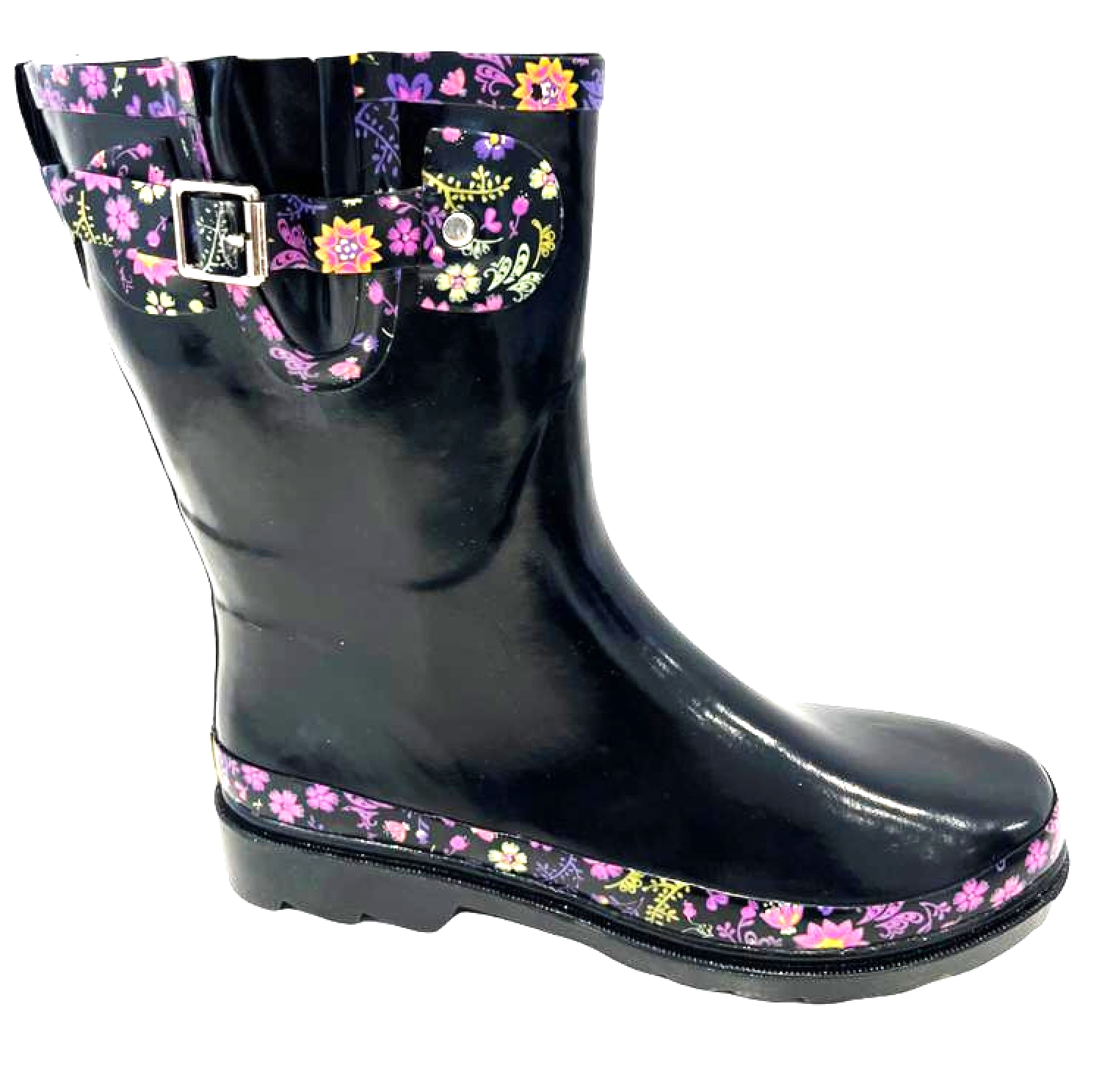 LADIES WOMENS GARDEN RAIN WATERPROOF SHORT WELLIES FESTIVAL WELLINGTON ...