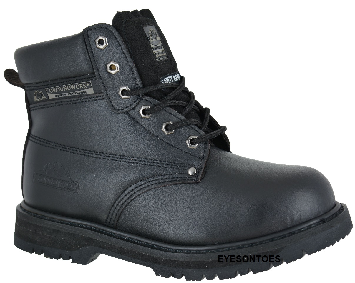 MENS SAFETY LEATHER ANKLE NEW STEEL TOE CAP BOOTS WORK TRAINERS SHOES ...