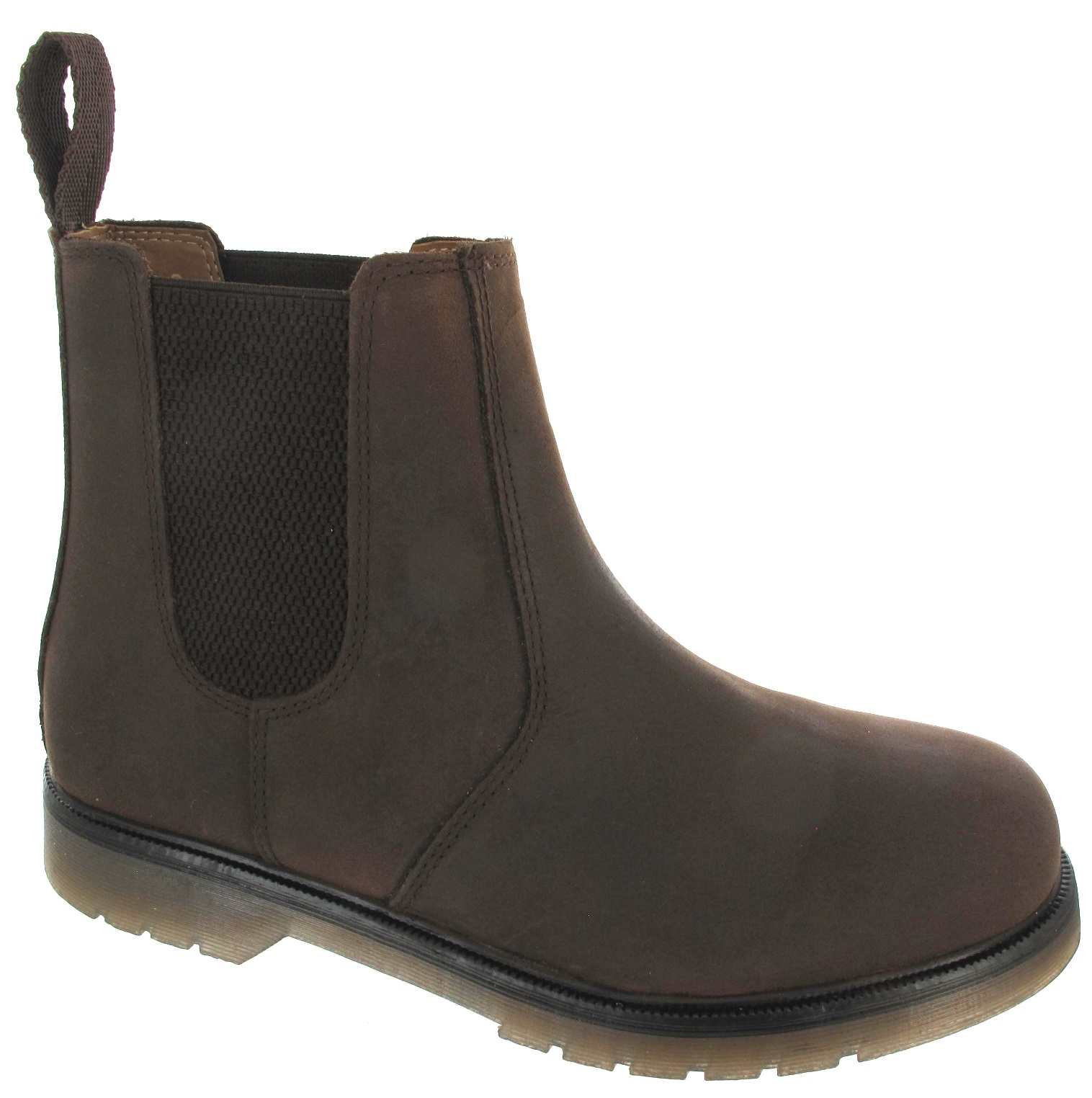 MENS SLIP PULL ON WORK CHELSEA DEALER GUSSET LEATHER BROGUE ANKLE BOOTS ...