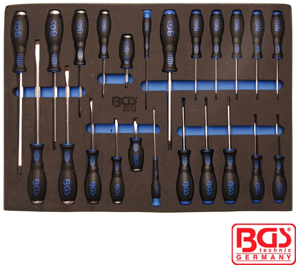 BGS Tools Tool Tray For Roller Cabinets: Screwdriver Set 23 Pcs. 4014 ...