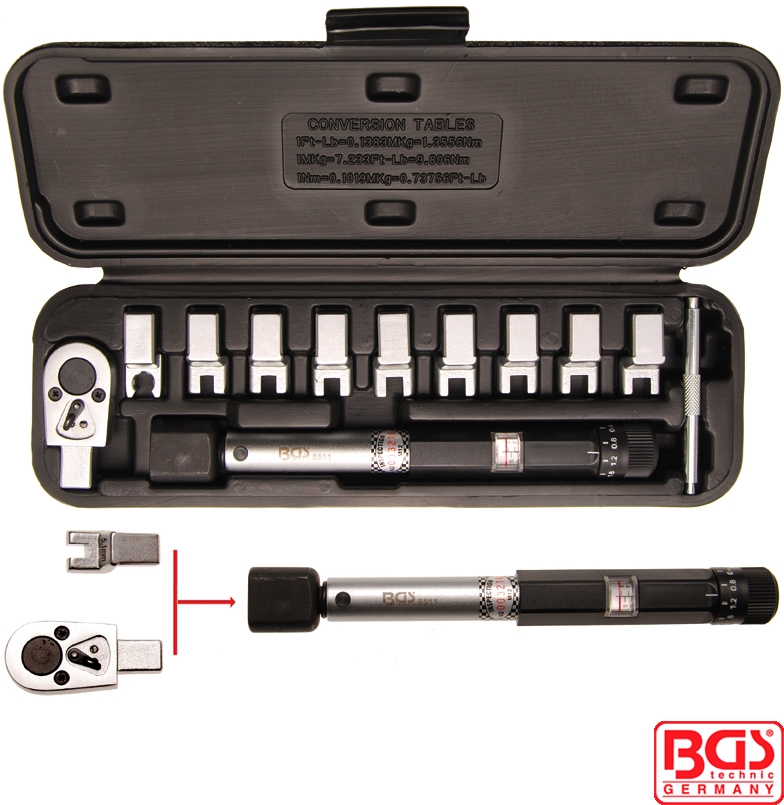 BGS Tools Spoke Torque Wrench Interchangeable Heads 8511 | eBay