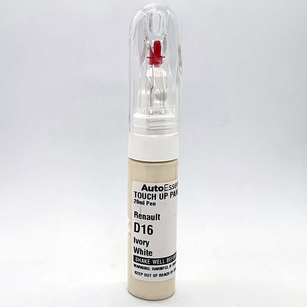 PAINT TOUCH UP PEN FOR RENAULT D16 IVORY WHITE 20ML REPAIR SCRATCH ...