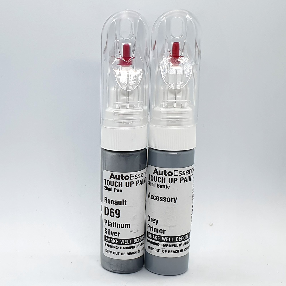 PAINT TOUCH UP PEN FOR RENAULT D69 PLATINUM SILVER 20ML REPAIR SCRATCH ...